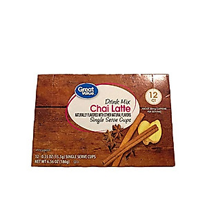 Great Value Single Serve Cups for Keurig Compatible Coffee Machines (Chai Latte)