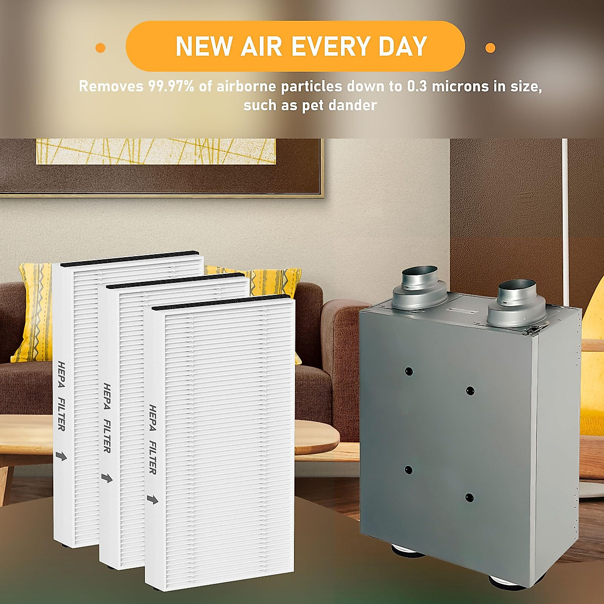 Allisfresh FV10VE1 Dust Air Filter Replacement Compatible with Panasonic Models FV10VE1, FV-10VE1, FV10VEC1, FV-10VEC1, Remote Control Extenders 3 Pack