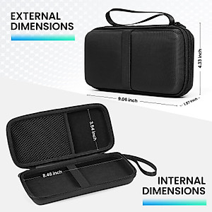 Graphing Calculator Case for Texas Instruments TI-84 Plus CE, Carrying Box Protective Case for TI-83 Plus CE Ti-85 Ti-89 Ti-82 Plus/C CE ,Hard EVA Case for Casio fx-9750GII (only case,Black)