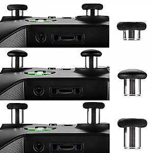 eXtremeRate 8 in 1 Metal Magnetic Black Thumbsticks Analogue Joysticks Replacement Repair Kits for Xbox One S X Elite PS4 Slim Pro Controller with T8H Cross Screwdrivers