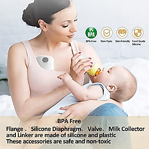 Veoiramc Wearable Breast Pump Parts Accessories Replace Silicone Diaphragm/Duckbill Valve/Collector(180ml)/Linker/Flange, Compatible Suitable S9/S10/S12, Original Part Accessories Replacement(24mm)