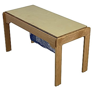 Fun Builder Kids Activity Play Table-Compatible with Lego® Brand blocks-32 x16 Built-in Removable Storage Net for Cleaning-Made in The USA! Solid Wood Frame-Preassembled-Ages 5 & up