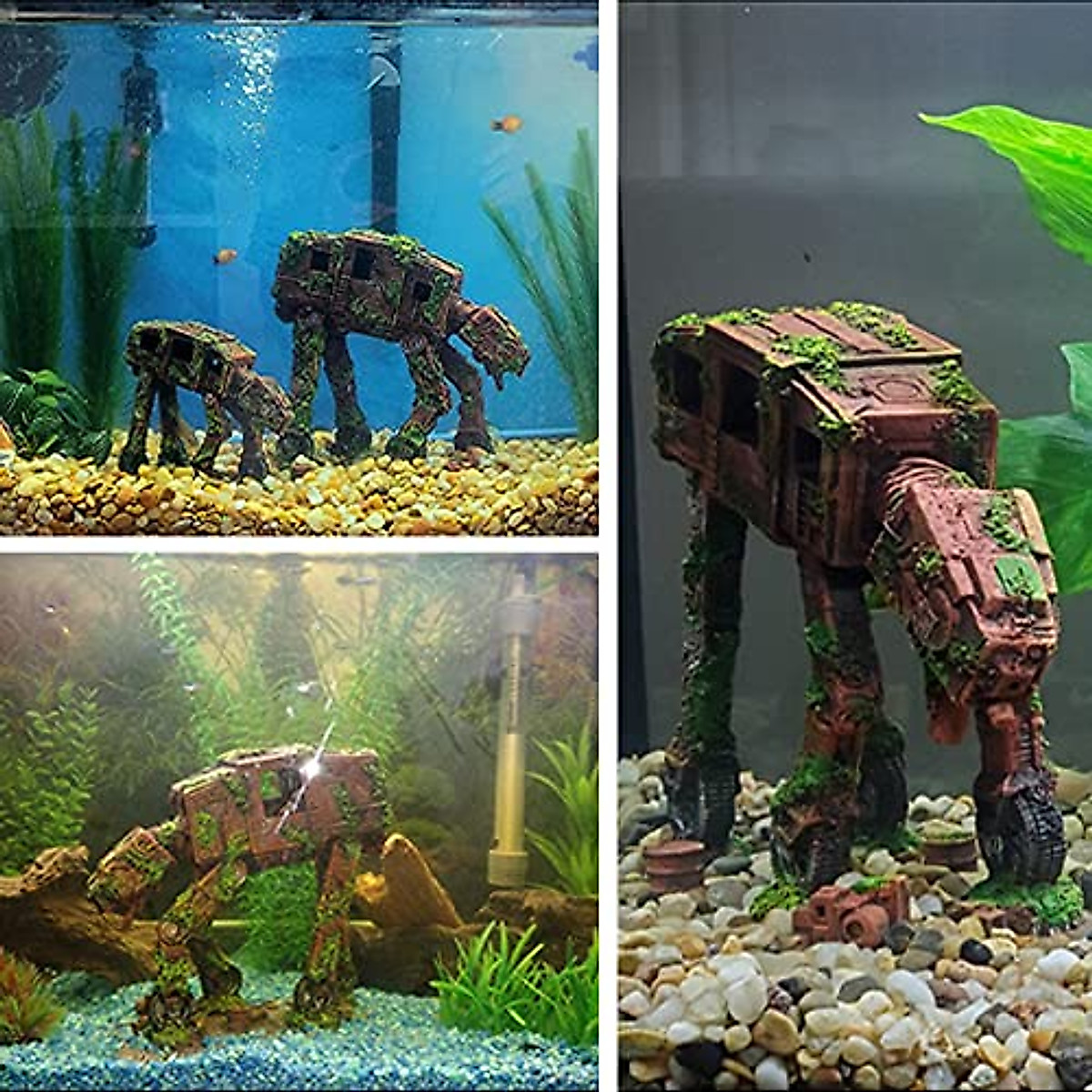 fazhongfa Aquarium Ornament Robot Dog Cool Walking Land Fish Tank Decorations for Betta Toys Small and Medium Fish Accessories Decor
