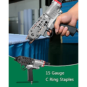 meite SC7-15 Gauge 3/4-Inch Crown 304 Stainless Steel C Ring Staples for SC7C/SC7E/SC77XE 15 Gauge C Ring Tools 10,000 PCS/Box (1 Box)
