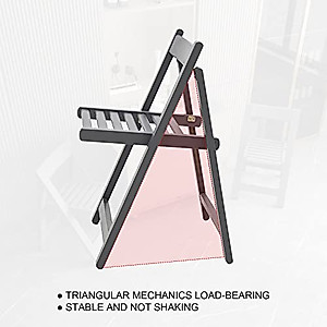 FUNROLUX Folding Dining Chair 2 Pack Grey Wooden Foldable Chairs Suitable for Event Party Garden Kitchen Table Chair 268LB Weight Capacity (Grey)