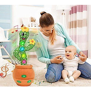 LGOUYGG Cactus Baby Toys Boy Girl Gifts, Talking Singing Mimicking Recording Light Up, Infant Babies Toddler Kids Interactive Musical Toy, Sing English Songs and Repeat What You Say
