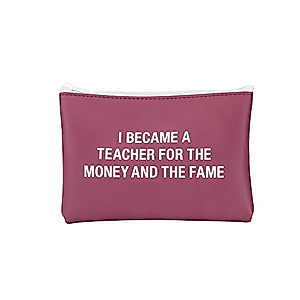 About Face Designs Hilarious Say What Collection-Zippered Silicone Makeup Clutch Travel Accessory-Cosmetic Bag, 7 x 10, Fame Purple