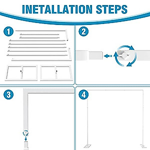 Fomcet 10FT x 10FT Backdrop Stand Heavy Duty with Base, White Portable Adjustable Pipe and Drape Backdrop Stand Kit, Square Metal Arch Party Frame for Wedding Birthday Parties Banquet Decorations