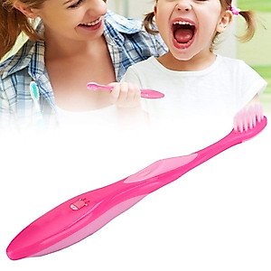 Professional Children Toothbrush, Extra Soft Hair Anti-Slip Kids Toothbrush for 8-12 Years Old Child(Rose Red)