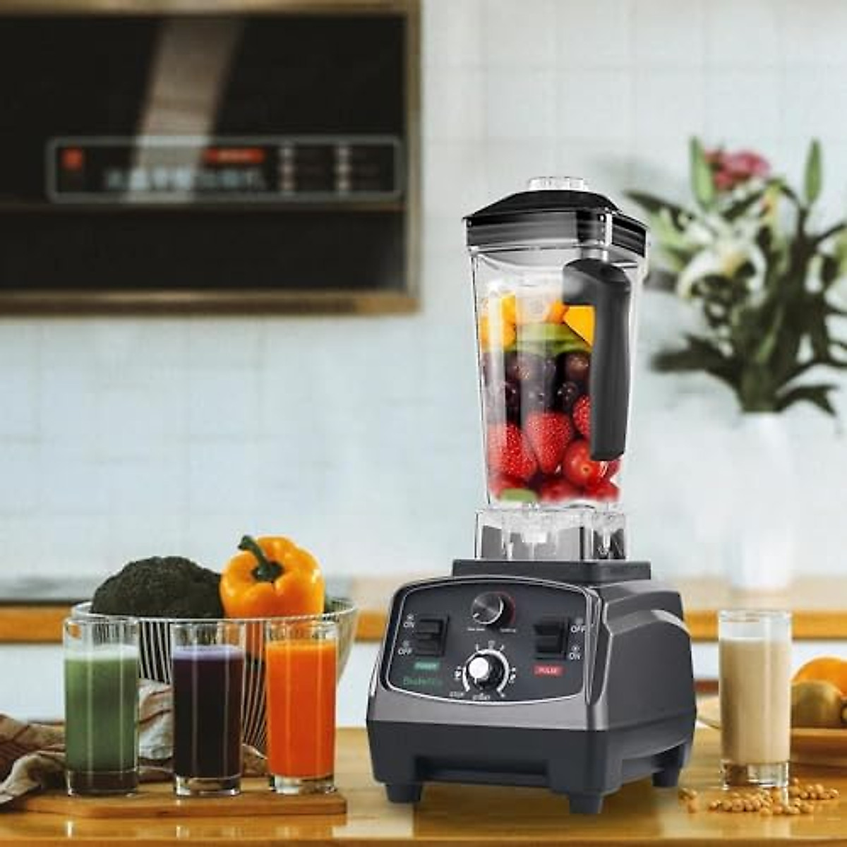 High Power 2200W Commercial Grade Blender with Timer, 2L BPA-Free Jar