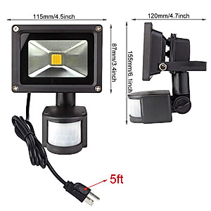 ASIGN 10W Motion Sensor LED Flood Light, 3000K Warm White, 1100lm(MAX), IP65 Waterproof Security Spotlight with PIR for Driveway, Frontdoor, Stair, etc.