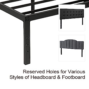 Nightell 18 Inches California King Platform Bed Frame, 2500 lbs Heavy Duty Steel Slat Support, Noise Free No Box Spring Needed, Easy Assembly Black