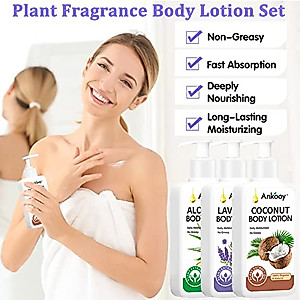 3 Pack Body Lotion for Women Dry Skin,Bulk Lotion for Men Scented Natural Body Moisturizer Aloe,Coconut,Lavender with Vitamin E, Moisturizing Body Cream With Shea Butter, Skin Lotion Body Skin Care Products Mother Day Father Day Valentine's Day Gifts for