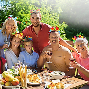 Capoda 16 Pieces Hawaiian Party Headband Felt Luau Party Head Boppers Flamingo Pineapple Palm Tree Tiki Aloha Boppers for Hawaiian Party Favors Tropical Party Accessories Summer Beach Party Supplies