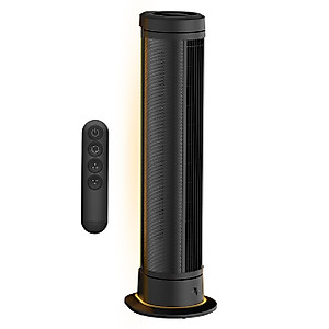 Vornado ARA Oscillating Tower Fan with Ambient Light and Remote, 40 Inch, Quiet Powerful Fan, 5 Speeds, Touch Control, Illuminated Air Circulator for Home, Black