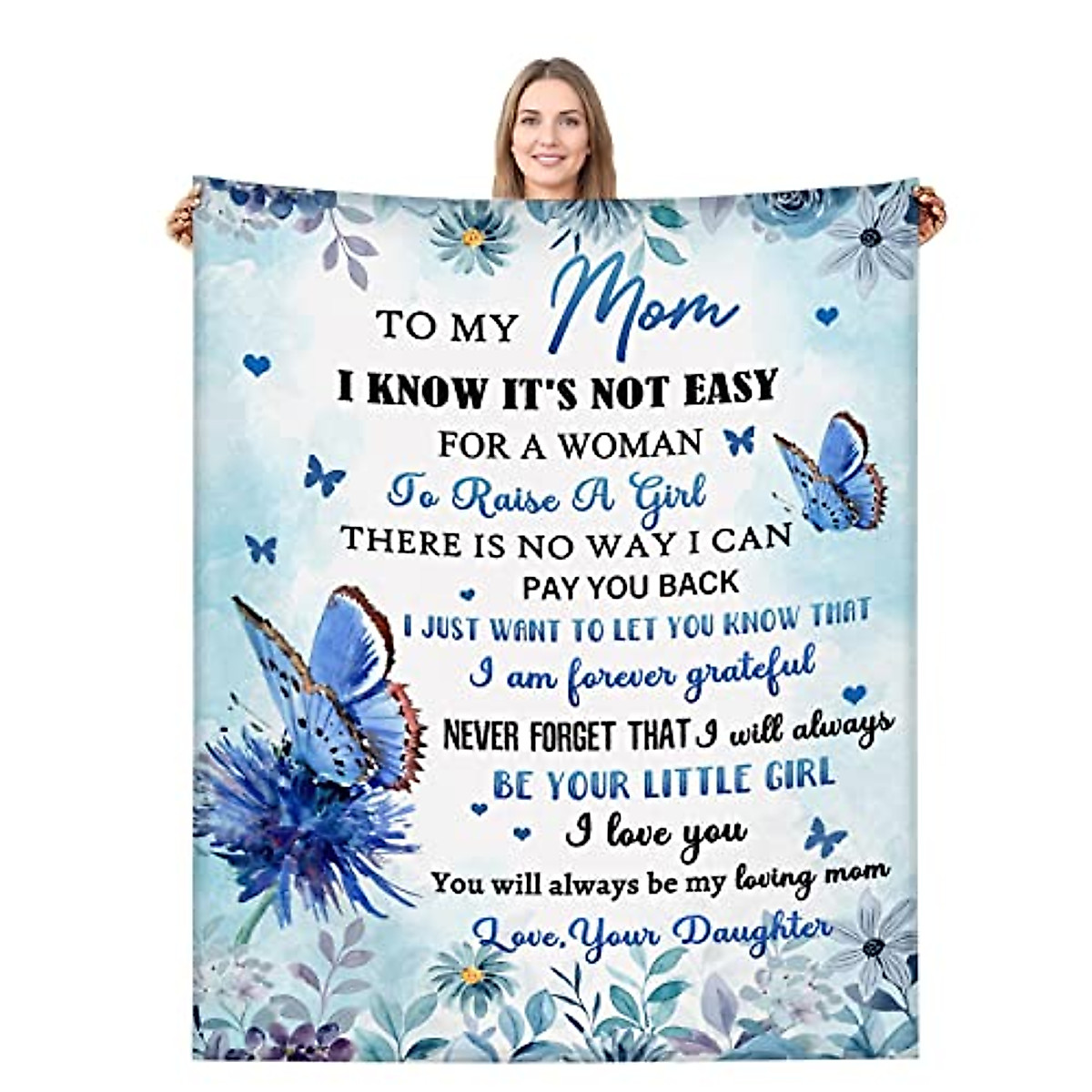 Gifts for Mom from Daughter, to My Mom Blanket, to My Mom Ultra-Soft Throw Blanket 60"x50"-Mom Blanket from Daughter-Mother‘s Day Birthday Gifts for Mom