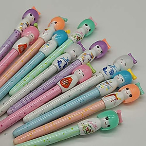 Baby bells Cartoon Small Fresh Japanese Doll colored gel pens, writing 0.38mm black ink roll pen (12PCS)