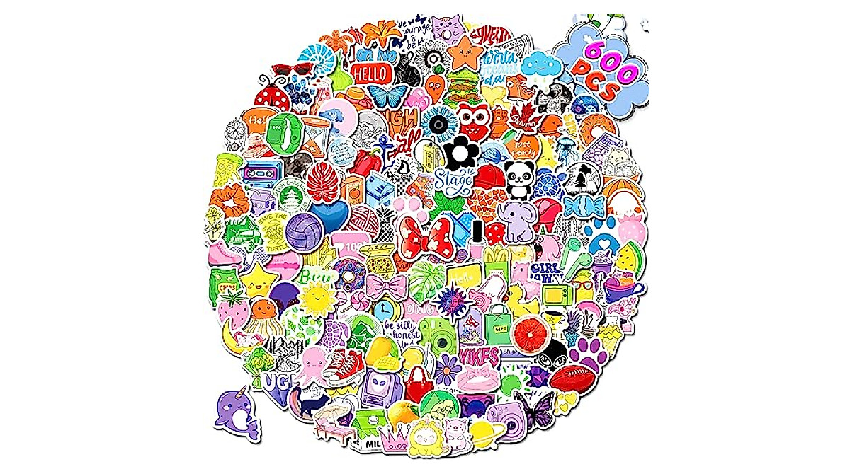 Cute 600 PCS Stickers for Kids - Waterproof Vinyl Assortment