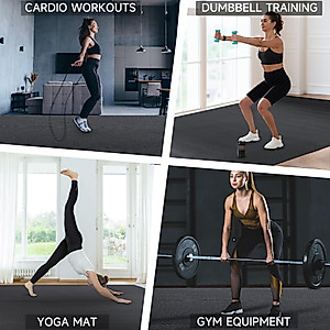 Exercise Mat - Rengue 8'x6' Large Exercise Mat Thick 7mm, Extra Wide Workout Mat for Men and Women, High-Density Large Gym Mat, Fit for Home Workout, Plyo, Cardio, Jump Rope, Weights