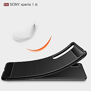 CruzerLite Case Compatible with Sony Xperia 1 III Case, Carbon Fiber Texture Design Cover Anti-Scratch Shock Absorption Case for Sony Xperia 1 III (Black)