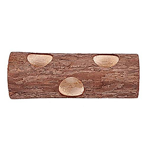Oumefar Pet Chew Toy Natural Wooden Forest Hollow Tree Trunk Tunnel Tube Toy Hamster Tunnel Wood Hideout for Small Animals Hamsters Mice Rats(Big)