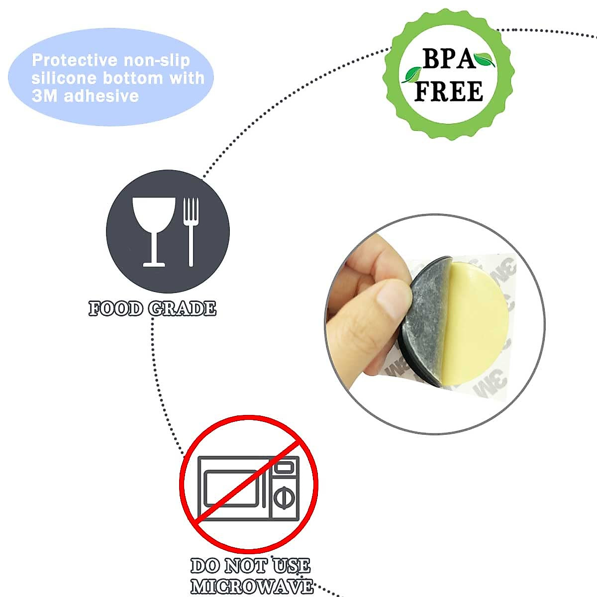 12PCS Silicone Bottom for Tumblers, Rubber bottoms for sublimation tumblers, Protective Anti-Slip Rubber Bottom with 3M Adhesive for Skinny Tumblers , Mason Jars 12oz/15oz/17oz/20oz/30oz (56mm)