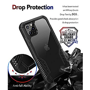MOBOSI Vanguard Armor Designed for iPhone 11 Pro Max Case, Rugged Cell Phone Cases, Heavy Duty Military Grade Shockproof Drop Protection Cover for iPhone 11 Pro Max 6.5 Inch 2019, Matte Black