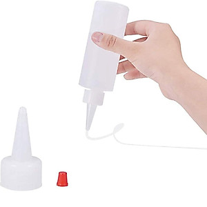 Lind Kitchen 25PCS 24mm Red-Tip Caps Plastic Bottle Caps Yorker Dispensing Cap Red Pointed Mouth Bottle Cap for Squeeze Bottles Glue Bottles