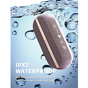 INSMY Portable Bluetooth Speakers, IPX7 Waterproof Floating 20W Wireless Speaker Loud Sound Rich Bass, Stereo Pairing Max 40W, 24 Hours Built-in Mic for Outdoors Camping Pool (Purple)