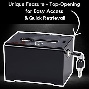 Adir Acrylic Donation Ballot Box with Lock - Secure and Safe Suggestion Box Great for Business Cards (6.25" x 4.5" x 4") Black