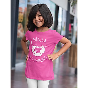 Ninja in Training Kids Shirt Novelty Gifts Cool Ninjas Boys Girls Toddler Shirts Small Pink