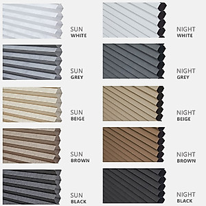 Persilux Custom Blackout Cellular Shades Cordless Blinds for Windows, Thermal Insulated, Noise Reduction, Room Darkening Honeycomb Blinds for Home, Night Grey