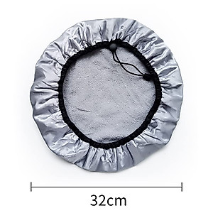 HOMESJUN Shower Cap, 2 Pieces Waterproof Oversized Adjustable Shower Caps for Women Long Hair, Triple Layer Resuable Shower Hat Bath Caps