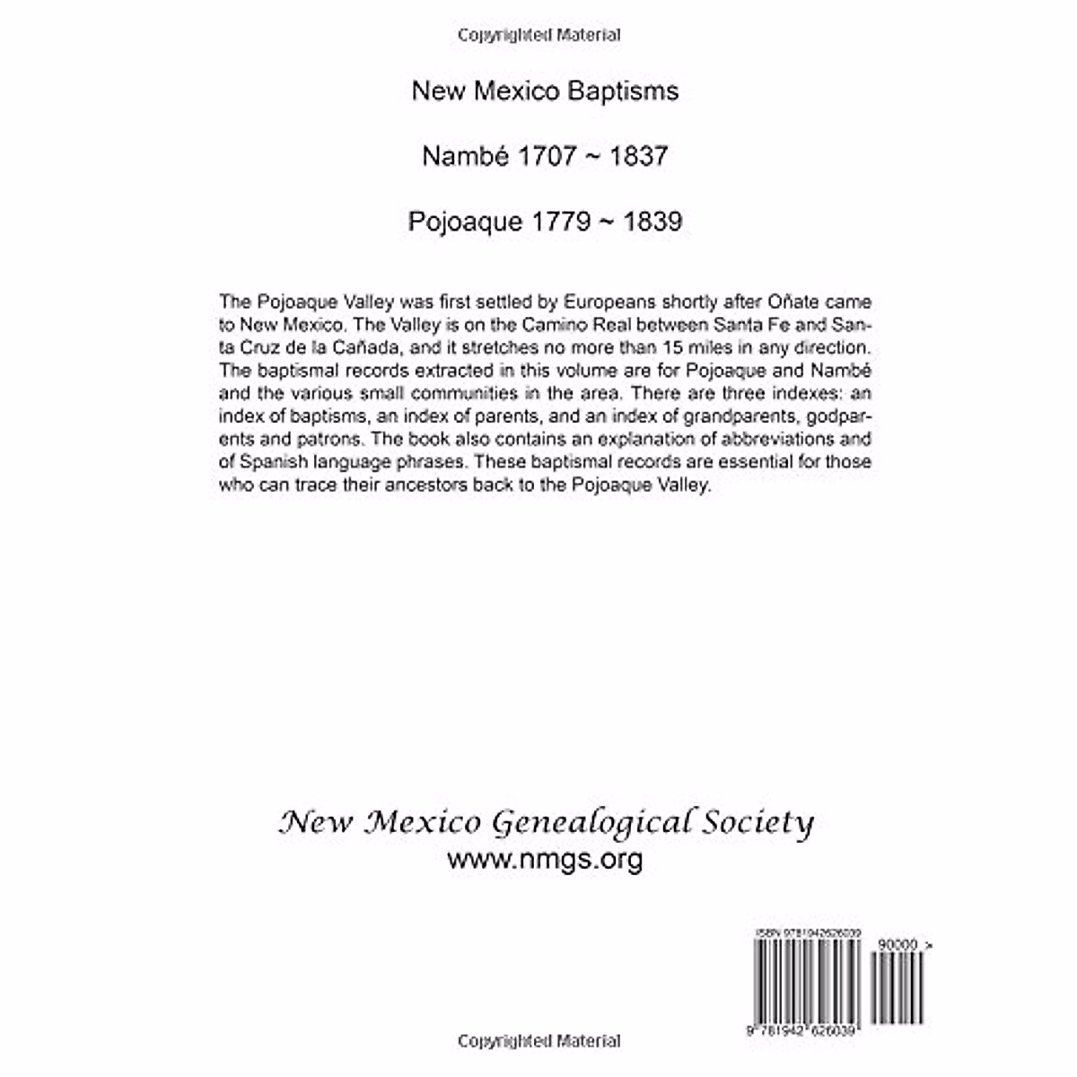 New Mexico Baptisms: Nambe 1707-1837 and Pojoaque 1779-1839