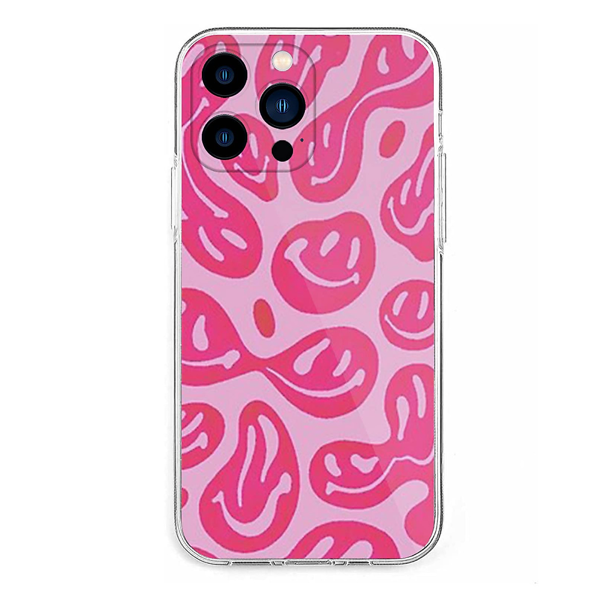 VICLASBISKIY Phone Case Hot Melted Face Psychedelic Pattern Compatible with iPhone 13 Mini Case Accessories Shock Scratch 3D Waterproof Transparent
