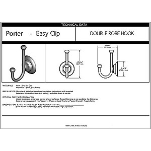 DELTA FAUCET PTR35-BN Porter Double Towel Hook, SpotShield Brushed Nickel