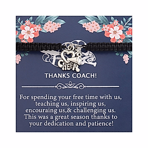 BLEOUK Cheer Coach Gift Coach Thank You Gift Cheerleader Bracelet Coach Leaving Gift Cheer Team Jewelry (cheer coach bracelet)