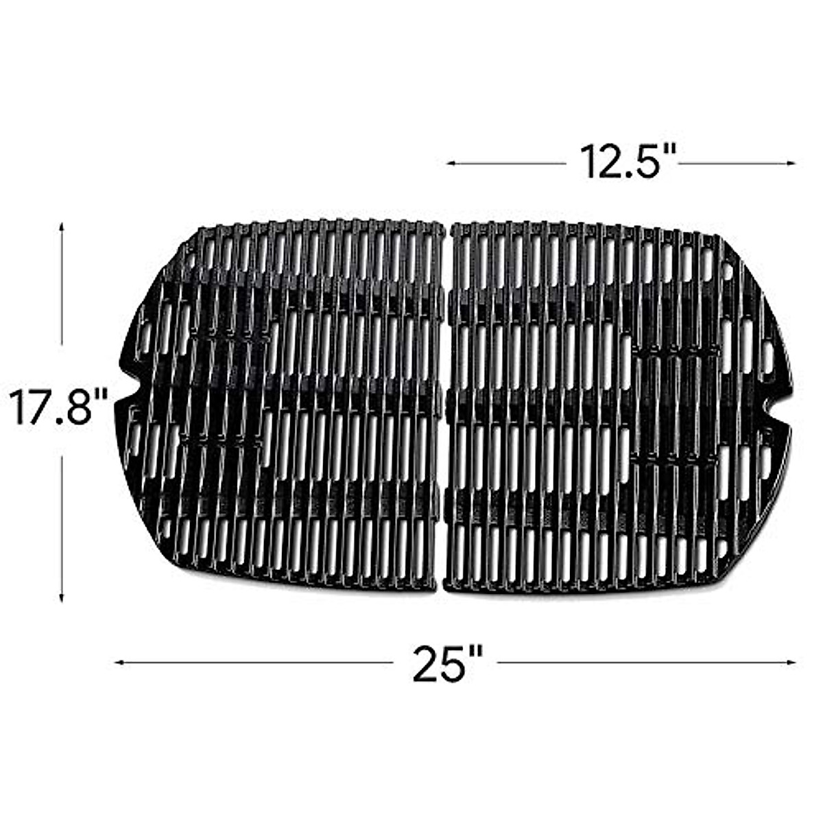 soldbbq 7646 7584 Replacement Cooking Grates for Weber Q300 Q320 Q3000 Q3200 Series Gas Grills, Matte Cast Iron Cooking Grate Replacement Parts for Weber 7646 7584