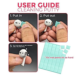 CRAFTUS Airpod Cleaner Kit, Earbuds Cleaning Kit for Airpods Pro 1 2 3, Airpods Cleaning Kit with 2 Soft Spiral Brush, 1 Sim Pin and 1 Putty for Bluetooth Earphones Case, iPhone Charging Jack