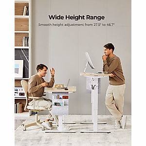 Marsail Electric Standing Desk, 40x24 Inch Adjustable Height Home Office Gaming Desk with 4 Memory Presets, Storage Bag, Stand-Up Desk for Computer Workstations. Headphone Hook,Cable Organizer