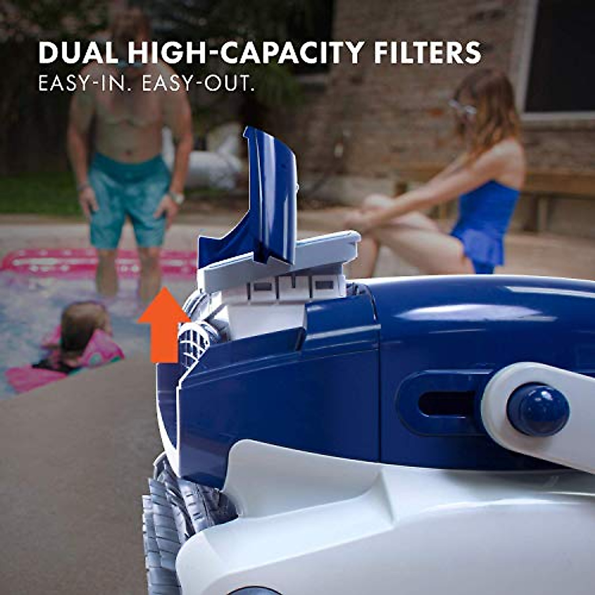 Aquabot Elite Pro Robotic Pool Cleaner with Bluetooth, Massive Top-Load Cartridge Filters, Dual Brushes, and App