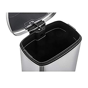 QUALIAZERO 50L/13Gal Heavy Duty Hands-Free Stainless Steel Commercial/Kitchen Step Trash Can, Fingerprint-Resistant Soft Close Lid Trashcan, 50L / 13 GAL