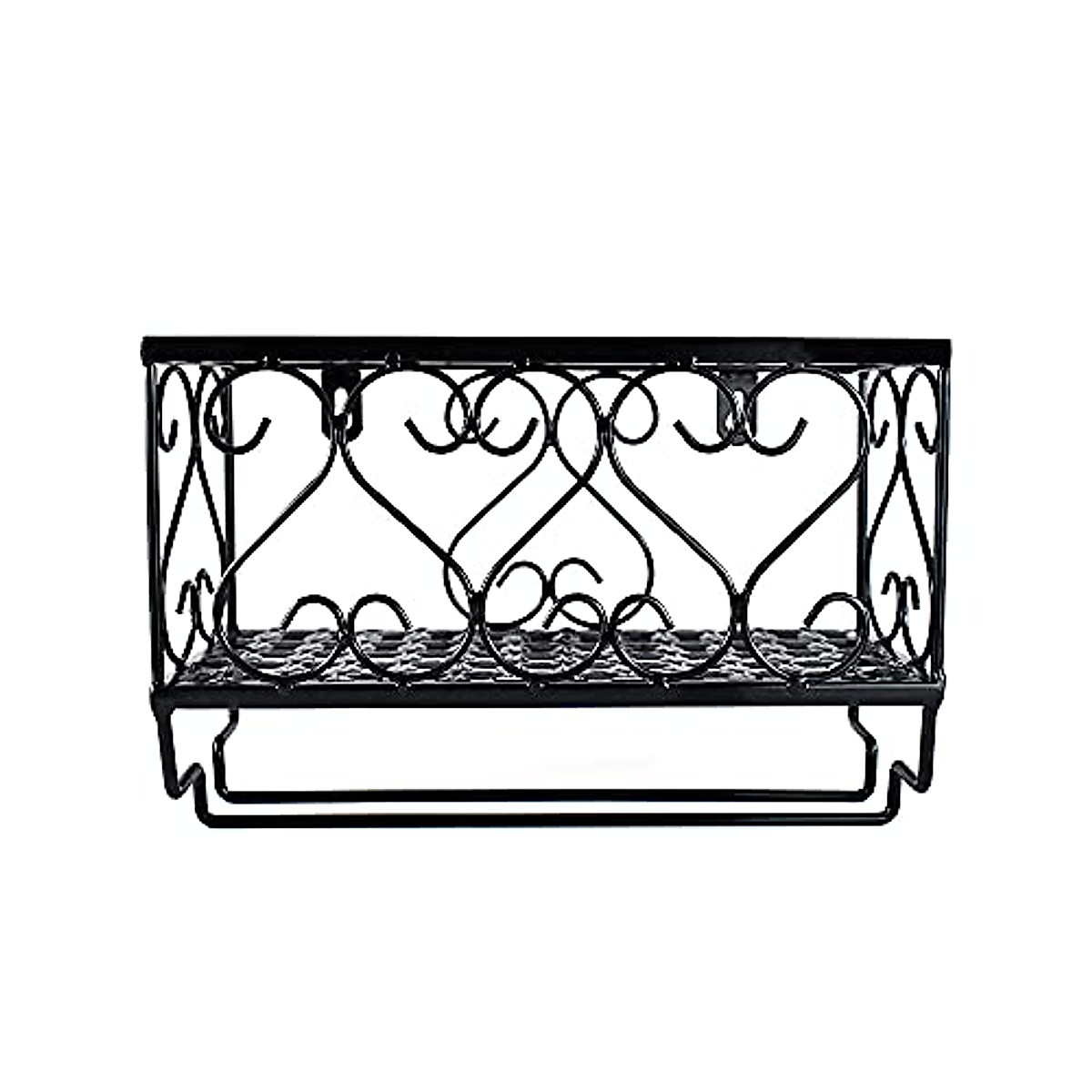 Wine Rack Wall Mounted Iron shelff and Hanging Wine Rack Inverted Wine Cup Rack, Restaurant and Living Room Decorated (9.84inch)