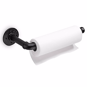 Industrial Pipe Kitchen Paper Towel Holder,Elibbren Heavy Duty DIY Industrial Rustic Wall Mount Paper Towel Ract for Kitchen Bathroom, 1 Pack