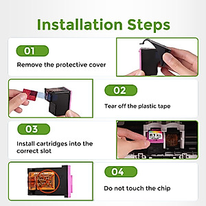 Ubinki 61XL Ink Cartridge Color HP61 HP61XL Replacement for HP Ink 61 XL for Envy 4500 5530 4502 4501 5535 5534 DeskJet 2540 1000 1055 1010 1510 3050 3510 OfficeJet 4630 4635 Printer Tricolor 2-Pack