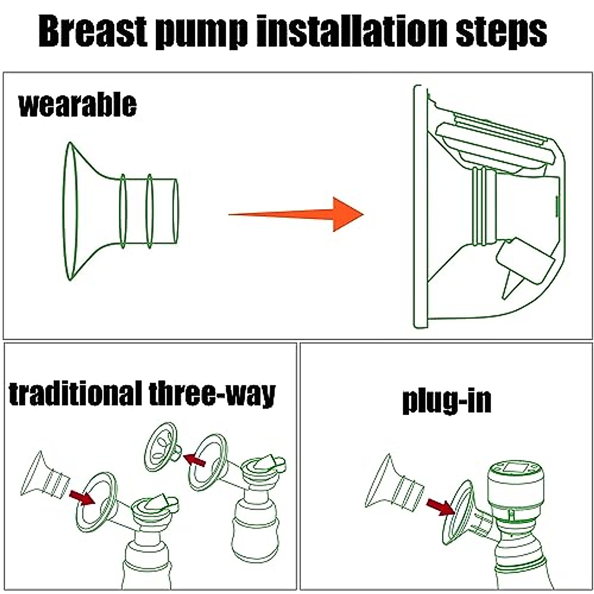 2pcs Flange Inserts, 21mm Wearable Breast Pump Accessories Silicone Breastpump Flange Insert Compatible with Medela/Spectra/TSRETE/Momcozy S9/S12/S9Pro/S12Pro