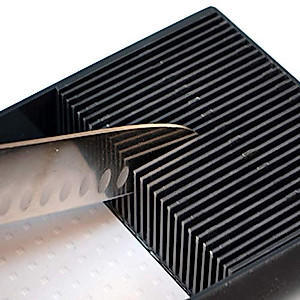 Plastic KNIFEdock - In-Drawer Knife Storage for your kitchen. Replace your knife block with a revolutionary product. Clear your counter top of clutter, and easily identify the desired knife. KNIFEdock