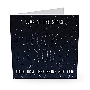 CENTRAL 23 - Funny Birthday Card - 'Look At Stars' - Rude Birthday Card For Brother or Sister - Happy Birthday for Him or Her - Comes with Fun Stickers