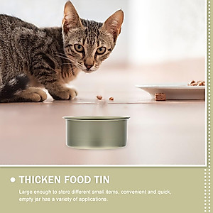 Luxshiny 12pcs Food Grade Self-Seal Tin Cans with Lids: 3.26X3.26X1.65 Inch Round Tinplate Containers for Cat Food Candies Lotions Balms Herbs, Empty Refillable Metal Jars for Storage