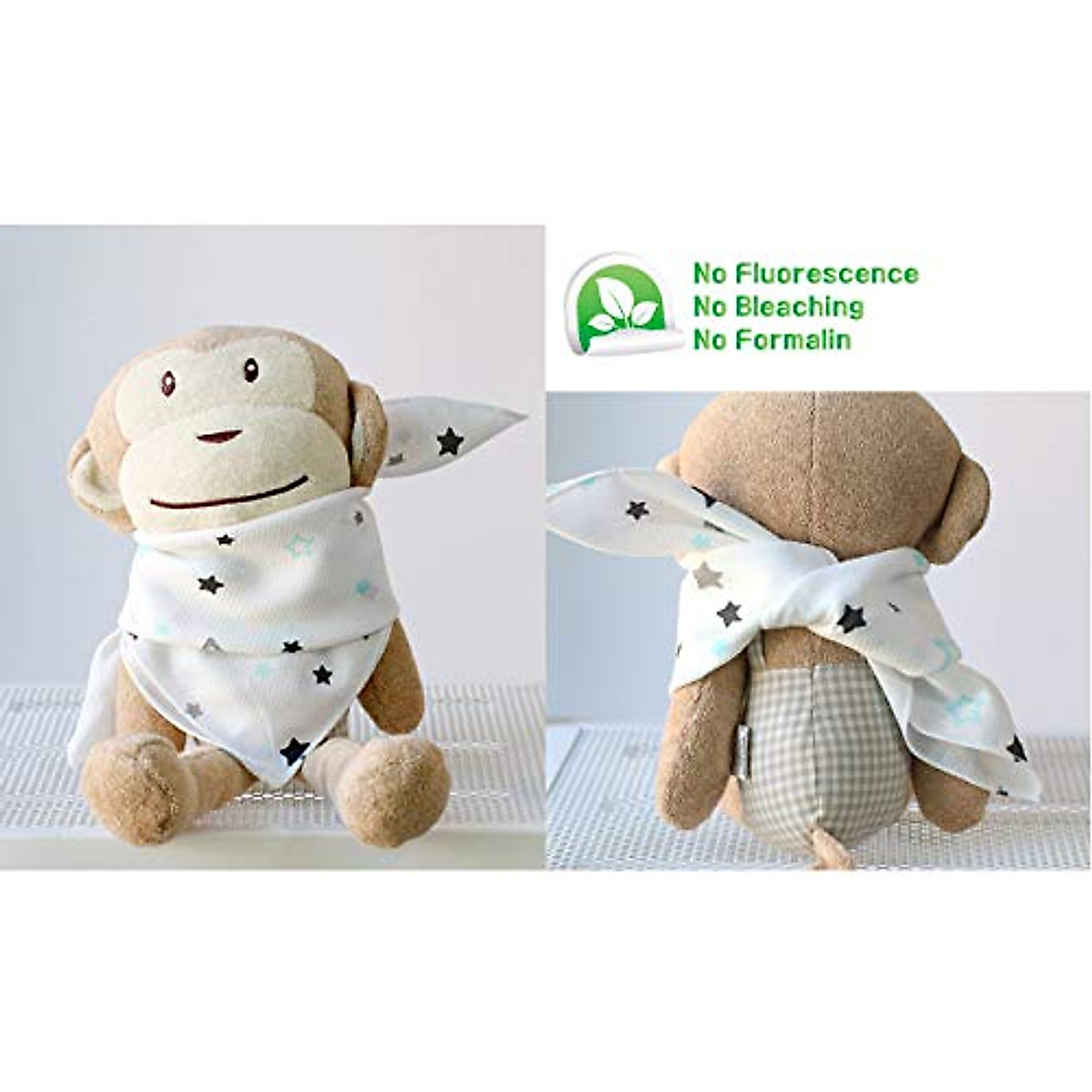 Angel-in-Moms [15 Packs] Natural Cotton 100% Soft Muslin Jacquard Embossed Gauze Handkerchief, Face Washcloth, Makeup Towel, Wide 14 x 14 inch, Scandinavian Pattern Bath Towel(Iceland Star Blue)